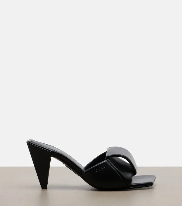 Loewe Origami Leather Mules - Black