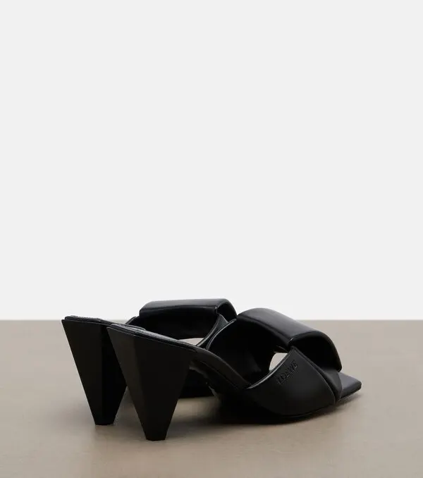 Loewe Origami Leather Mules - Black