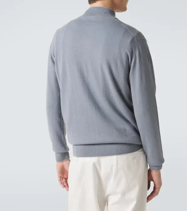 Eleventy Cashmere Half-zip Sweater - Blue