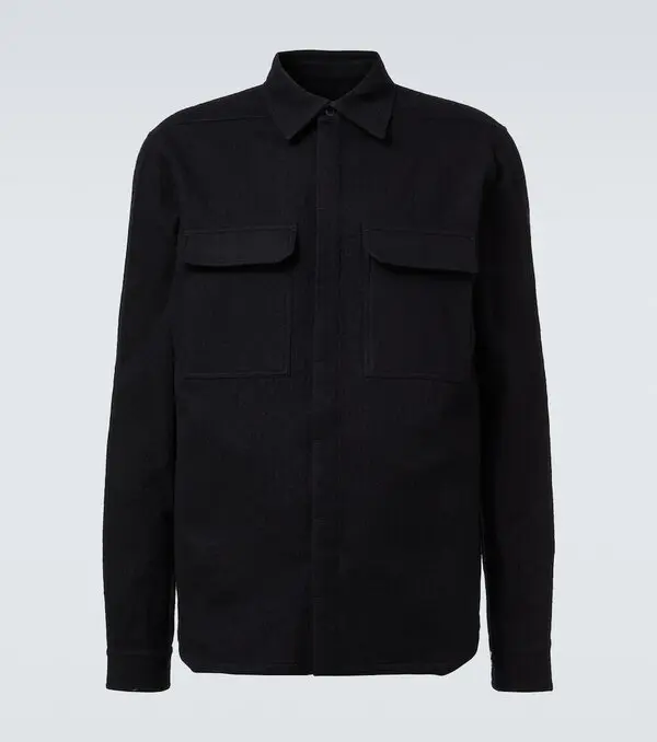 Rick Owens Work Cotton And Wool Flannel Shirt