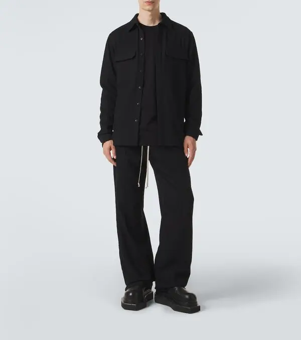 Rick Owens Work Cotton And Wool Flannel Shirt