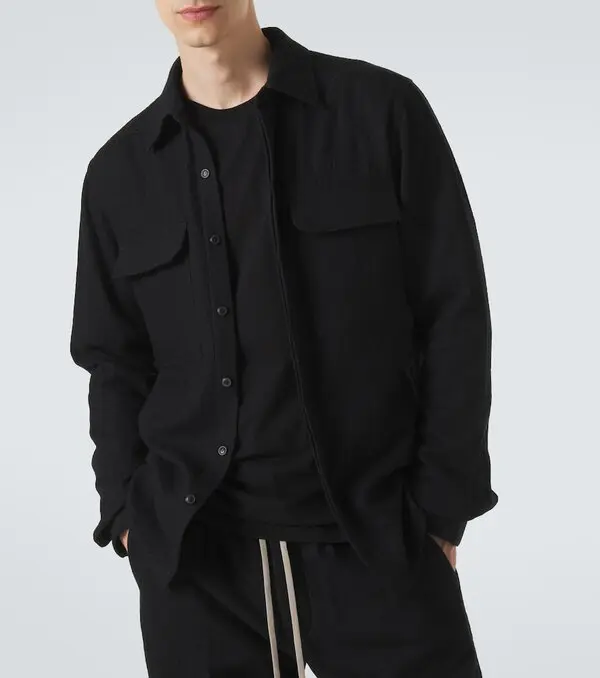 Rick Owens Work Cotton And Wool Flannel Shirt