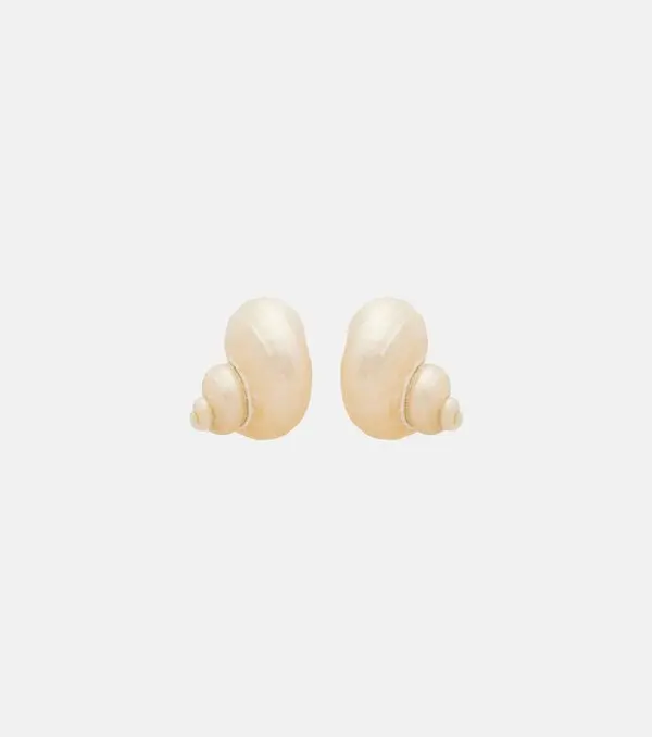 JENNIFER BEHR Luca Earrings In Seashell And Brass - White