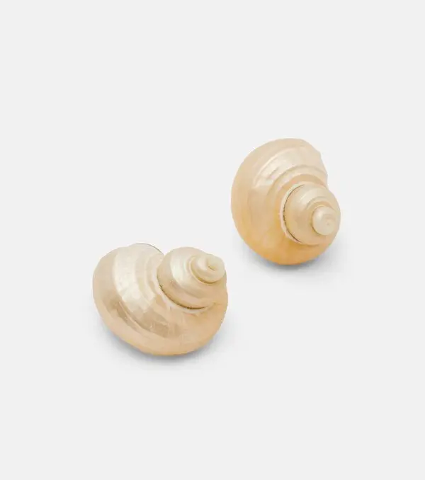 JENNIFER BEHR Luca Earrings In Seashell And Brass