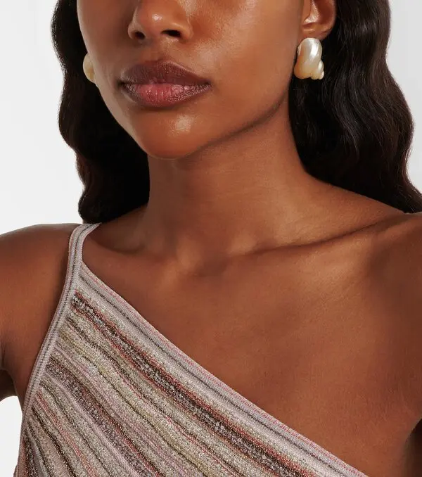 JENNIFER BEHR Luca Earrings In Seashell And Brass
