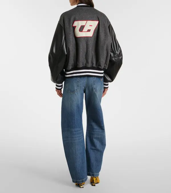 Attico Mid-rise Barrel-leg Jeans In Sky