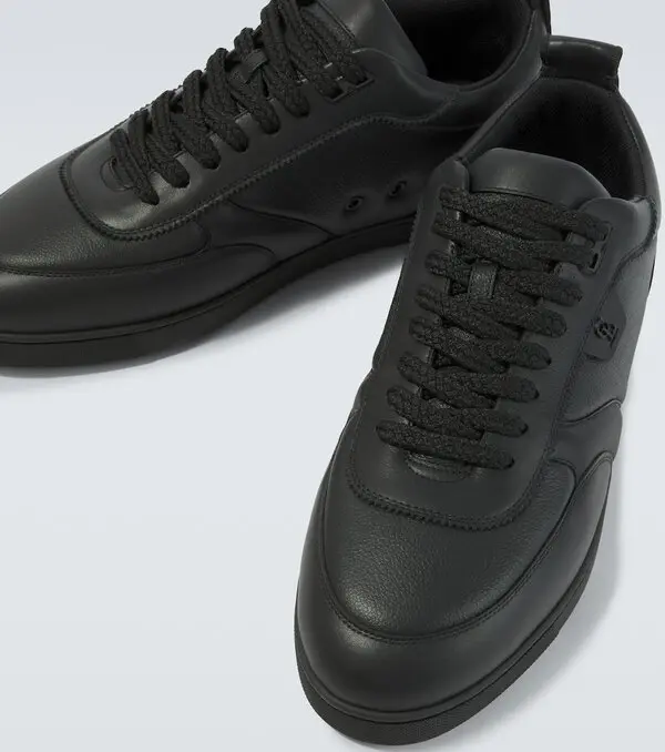 CHRISTIAN LOUBOUTIN Sk Vi Leather Lace-up Sneakers - Black