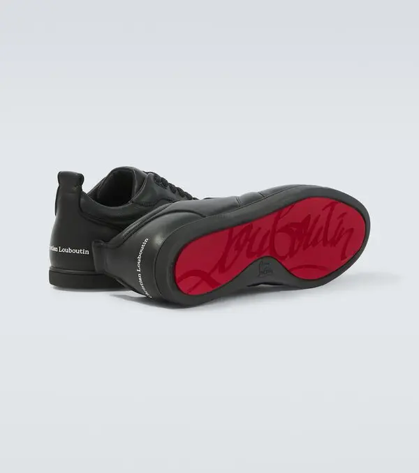 CHRISTIAN LOUBOUTIN Sk Vi Leather Lace-up Sneakers - Black