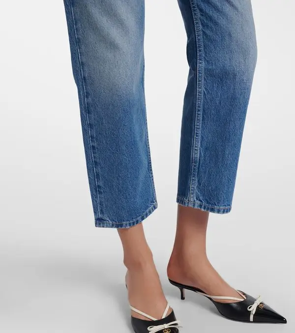 Valentino Garavani Cropped Faded Straight Jeans