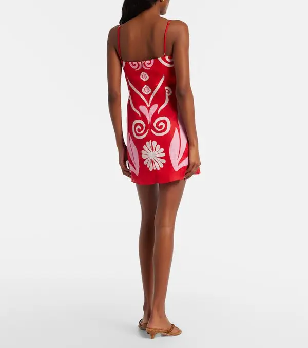 CALA DE LA CRUZ Ancona Printed Linen Minidress
