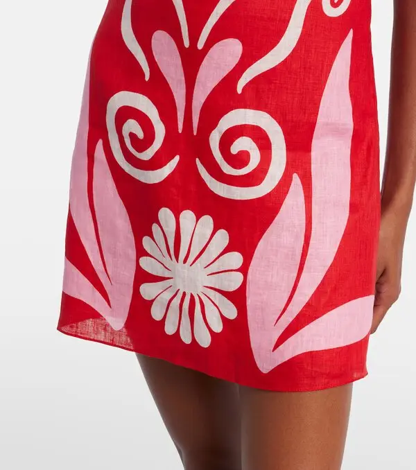 CALA DE LA CRUZ Ancona Printed Linen Minidress
