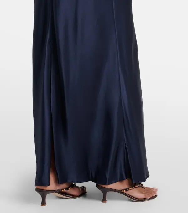 Staud Cadence Halterneck Satin Slip Dress