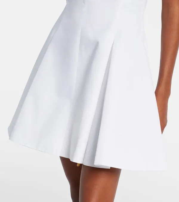 Balmain Ruched Cotton Poplin Minidress