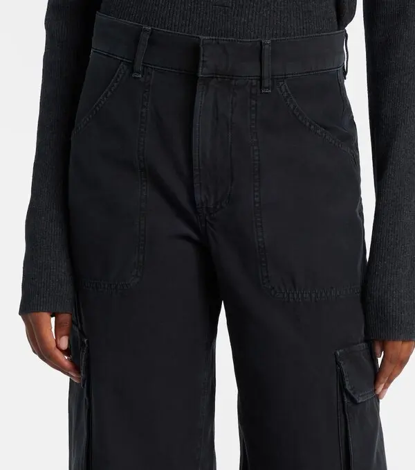 Citizens Of Humanity Thassos Cropped Cargo Jeans In Washed - Black