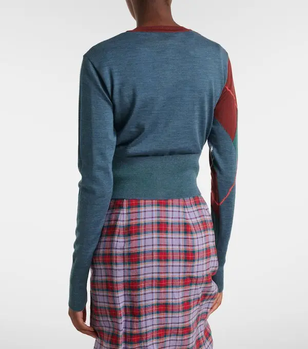 VIVIENNE WESTWOOD Argyle Wool And Cotton Cardigan - Blue