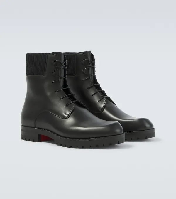CHRISTIAN LOUBOUTIN Leather Lace-up Boots