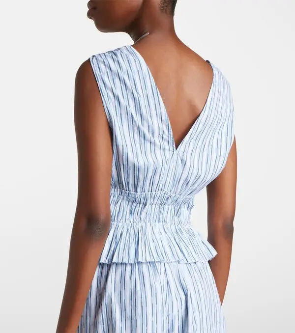 Velvet By Graham & Spencer Verena Striped Cotton-blend Top