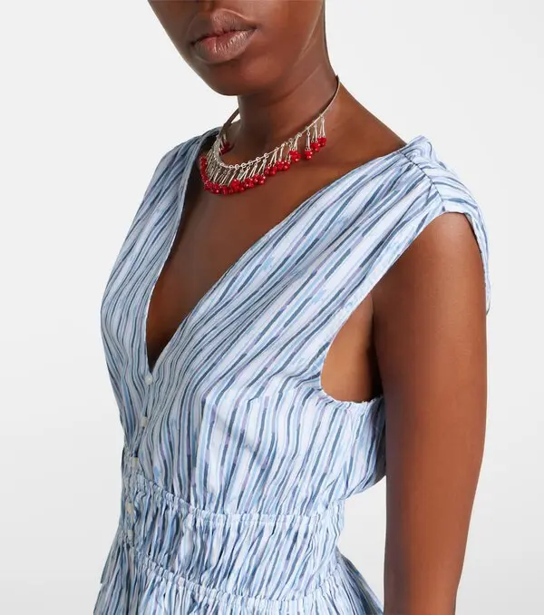 Velvet By Graham & Spencer Verena Striped Cotton-blend Top