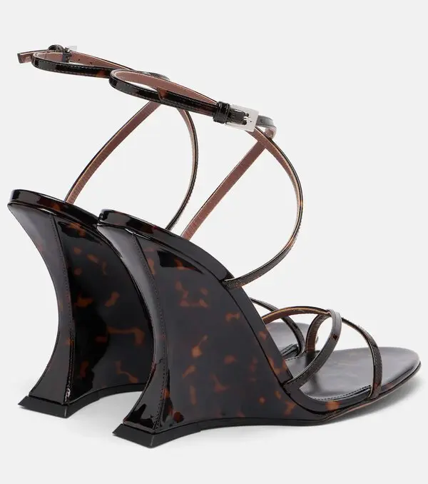 Paris Texas Nina Printed Patent Leather Wedge Sandals