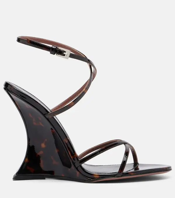 Paris Texas Nina Printed Patent Leather Wedge Sandals