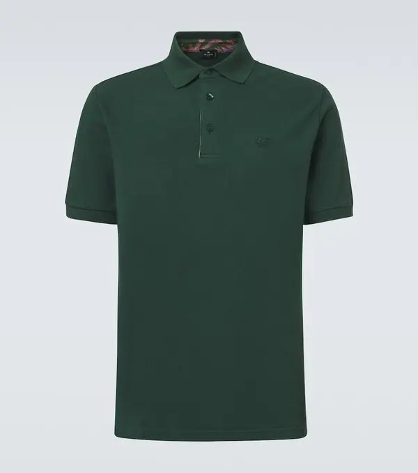 Etro Pegaso Cotton Pique Polo Shirt