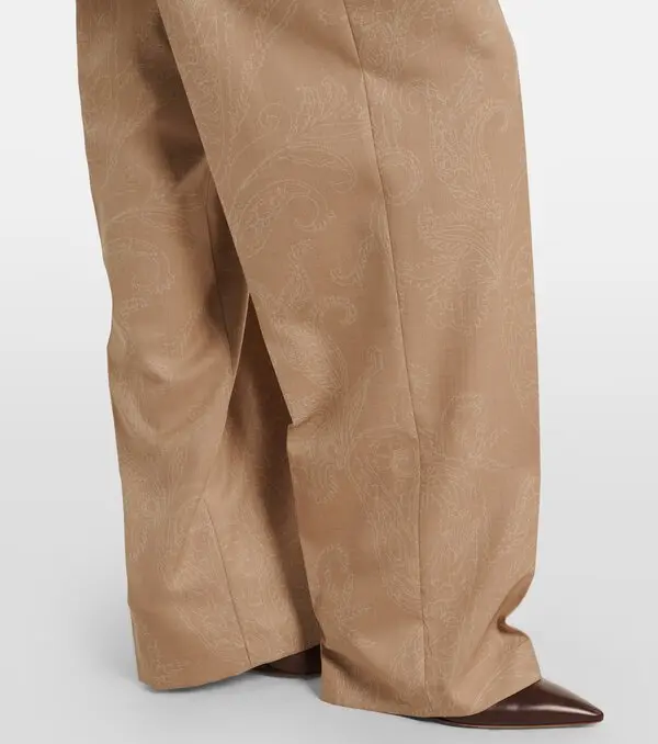Etro Wool Jacquard Straight Leg Pants