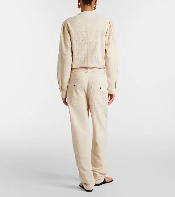 MARANT ETOILE Kellen Broderie Anglaise Cotton Jumpsuit