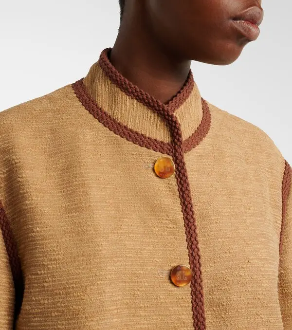 BLAZÉ MILANO Curly Cotton And Linen-blend Jacket