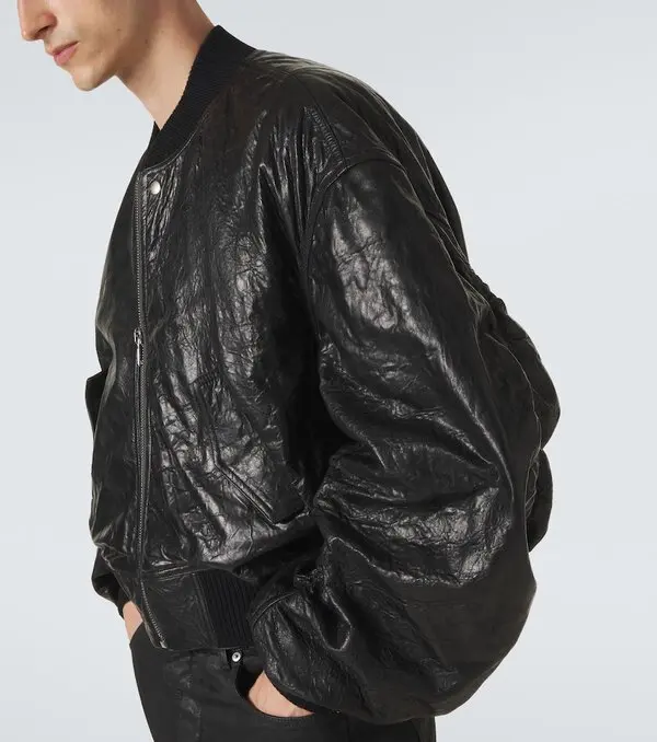 Rick Owens Lamb Leather Bomber Jacket