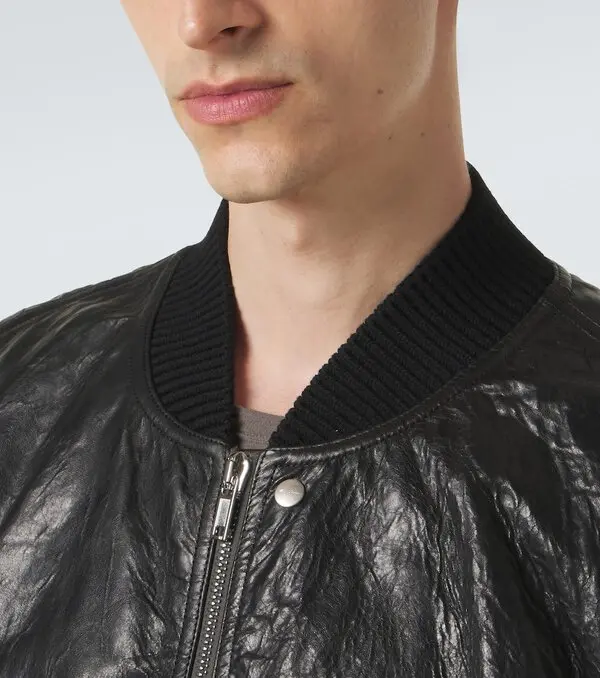 Rick Owens Lamb Leather Bomber Jacket
