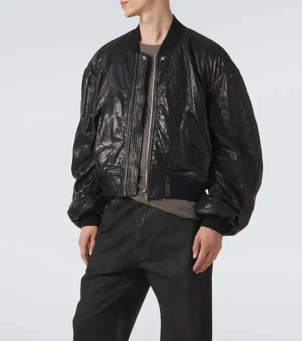 Rick Owens Lamb Leather Bomber Jacket