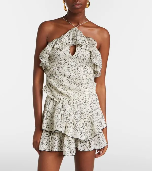 MARANT ETOILE Djimia Halterneck Cotton-blend Top - White