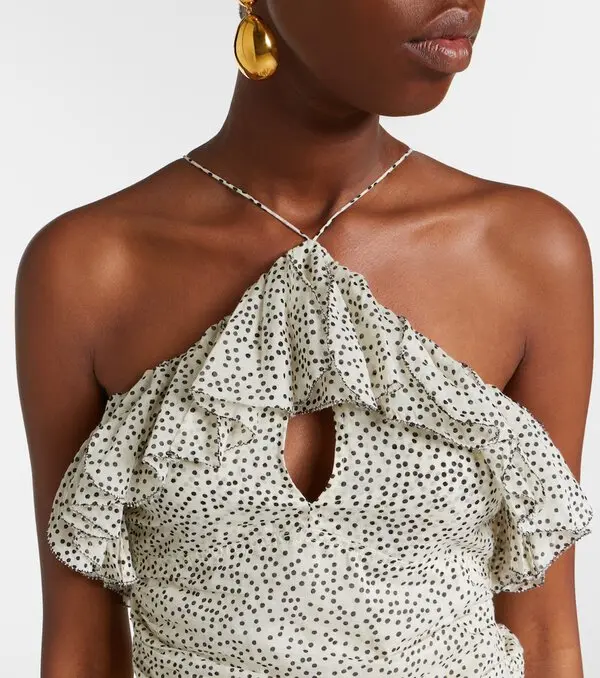MARANT ETOILE Djimia Halterneck Cotton-blend Top - White