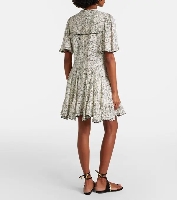 MARANT ETOILE Daynia Polka Dot Cotton Mini Dress - White