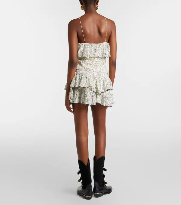 MARANT ETOILE Jocadia Ruffled Cotton Shorts - White
