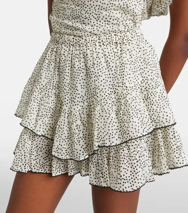 MARANT ETOILE Jocadia Ruffled Cotton Shorts - White