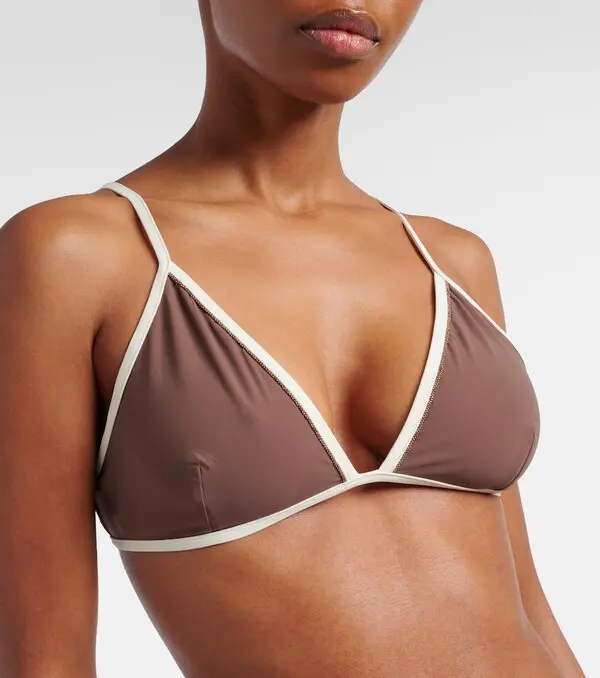 Brunello Cucinelli Monili Triangle Bikini Top - Brown