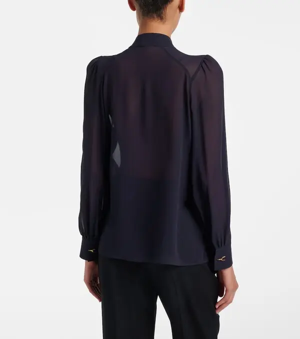 Alexander McQueen Wishbone Silk Crepe De Chine Shirt