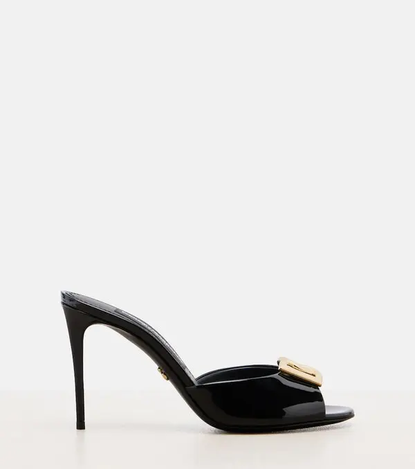 Dolce & Gabbana Patent Leather Mules With Dg Detail