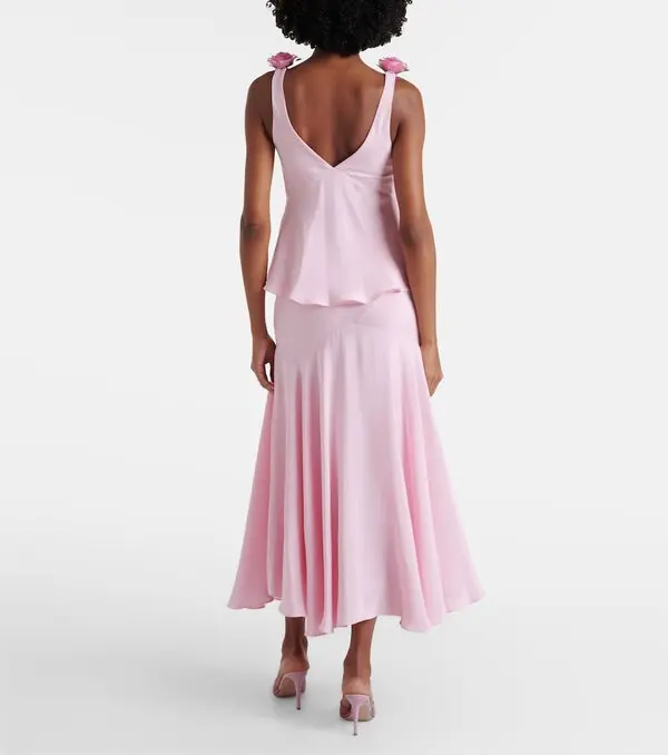RODARTE Silk Crepe Midi Skirt