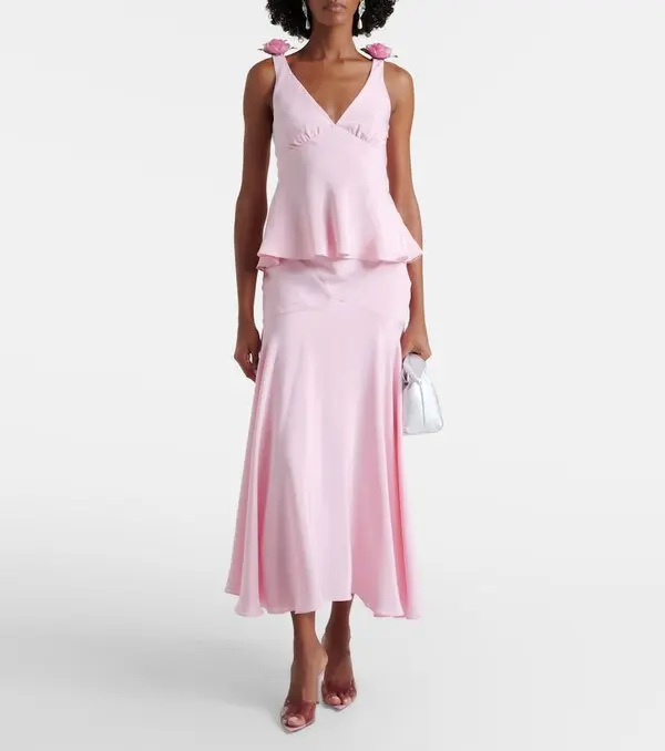 RODARTE Silk Crepe Midi Skirt