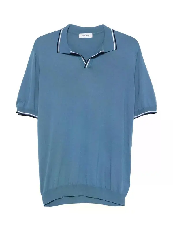 GRAN SASSO Contrast-trim Short-sleeve T-shirt - Blue