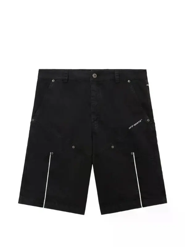 Off-White Logo-print Panelled Shorts - Black