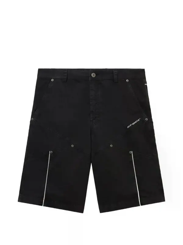 Off-White Logo-print Panelled Shorts - Black
