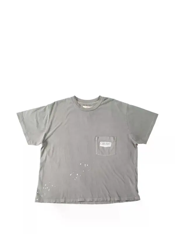 CHERRY LA Chevron-stitch Boxy T-shirt - Grey