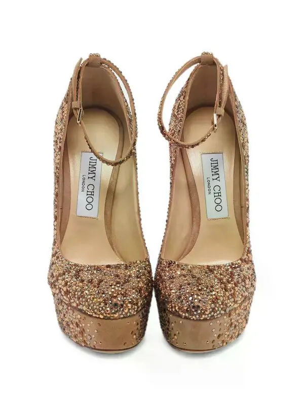 JIMMY CHOO Crystal-embellished Ankle-strap Pumps
