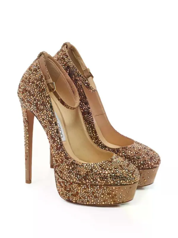 JIMMY CHOO Crystal-embellished Ankle-strap Pumps