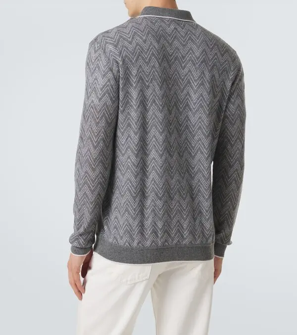 Missoni Zigzag Cashmere Polo Sweater