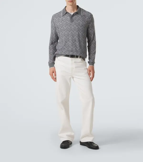Missoni Zigzag Cashmere Polo Sweater