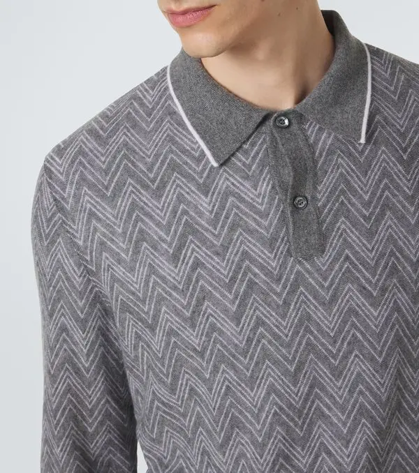 Missoni Zigzag Cashmere Polo Sweater